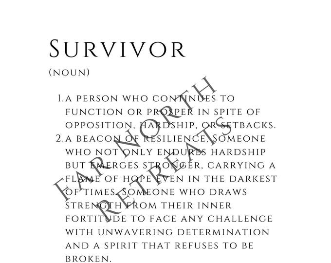 Survivor Definition, Printable Wall Art, Survivor Poster, Survivor ...
