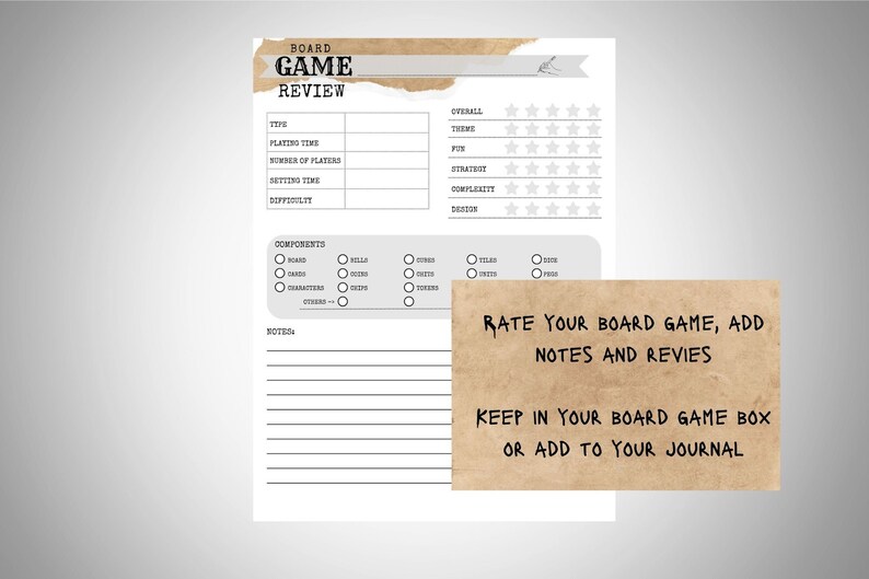 Printable Board Game Tracker - Etsy