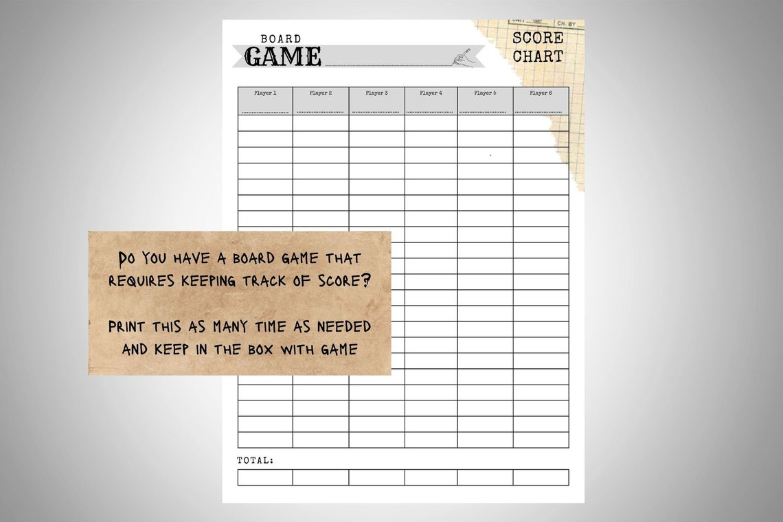 Printable Board Game Tracker - Etsy