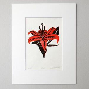 Handprinted Linocut - Lily - Etsy