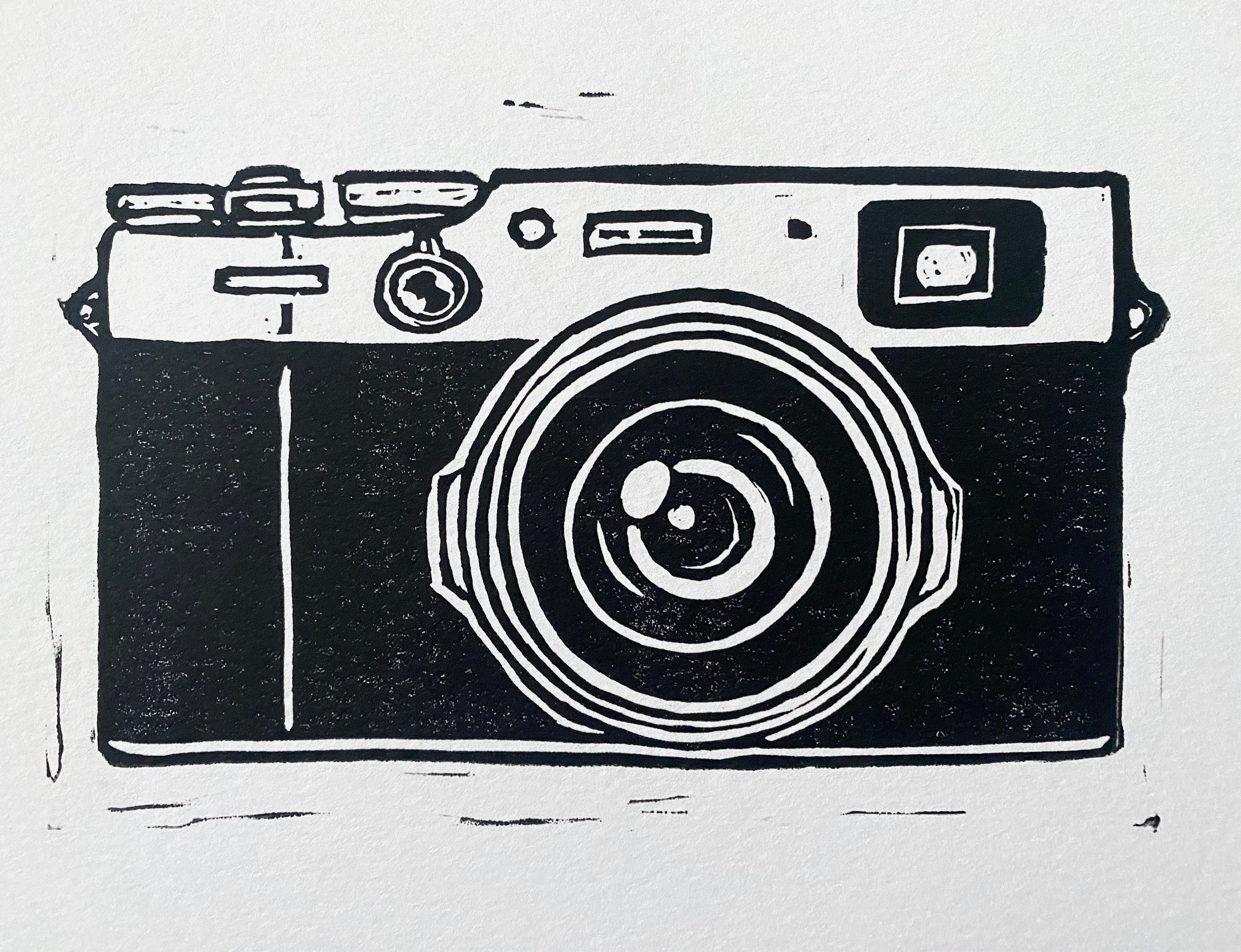 Fuji Camera Handprinted Linocut - Etsy