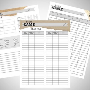 Printable Board Game Tracker - Etsy