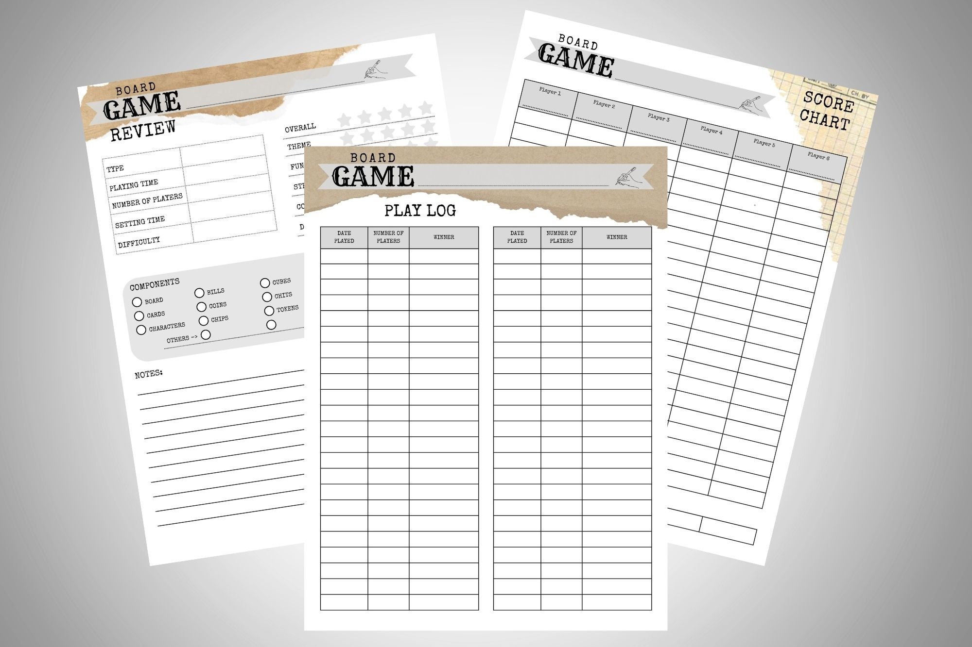 Printable Board Game Tracker - Etsy