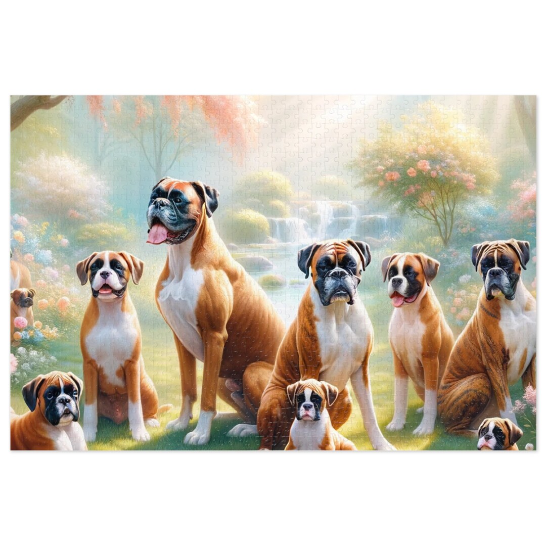 Boxer Bonanza at the Park Jigsaw Puzzle (30, 110, 252, 500,1000-piece ...