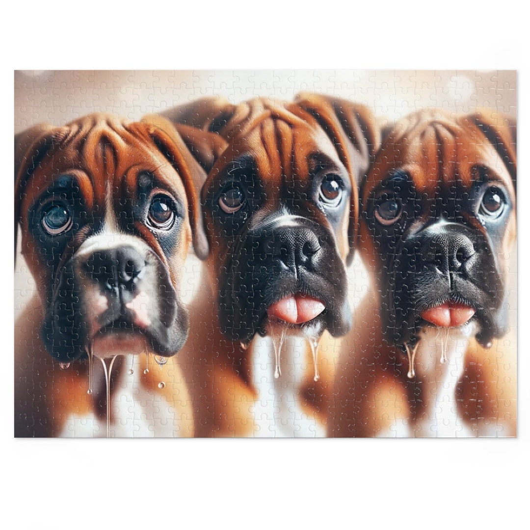 Drooling Delight: Three Boxers Jigsaw Puzzle (30, 110, 252, 500,1000 ...