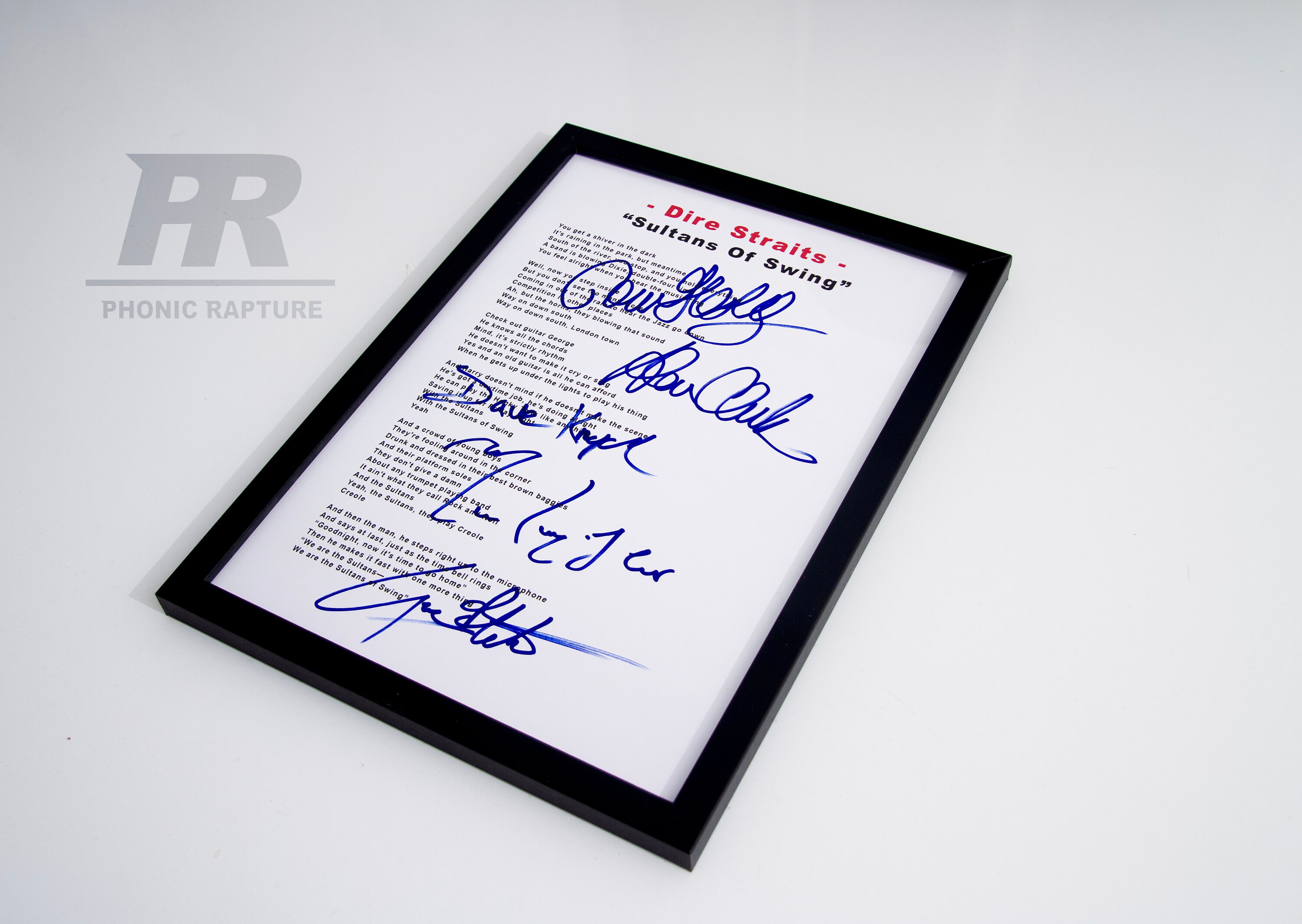 Dire Straits Sultans of Swing Signed A4 Lyric Sheet Autographed A4 ...