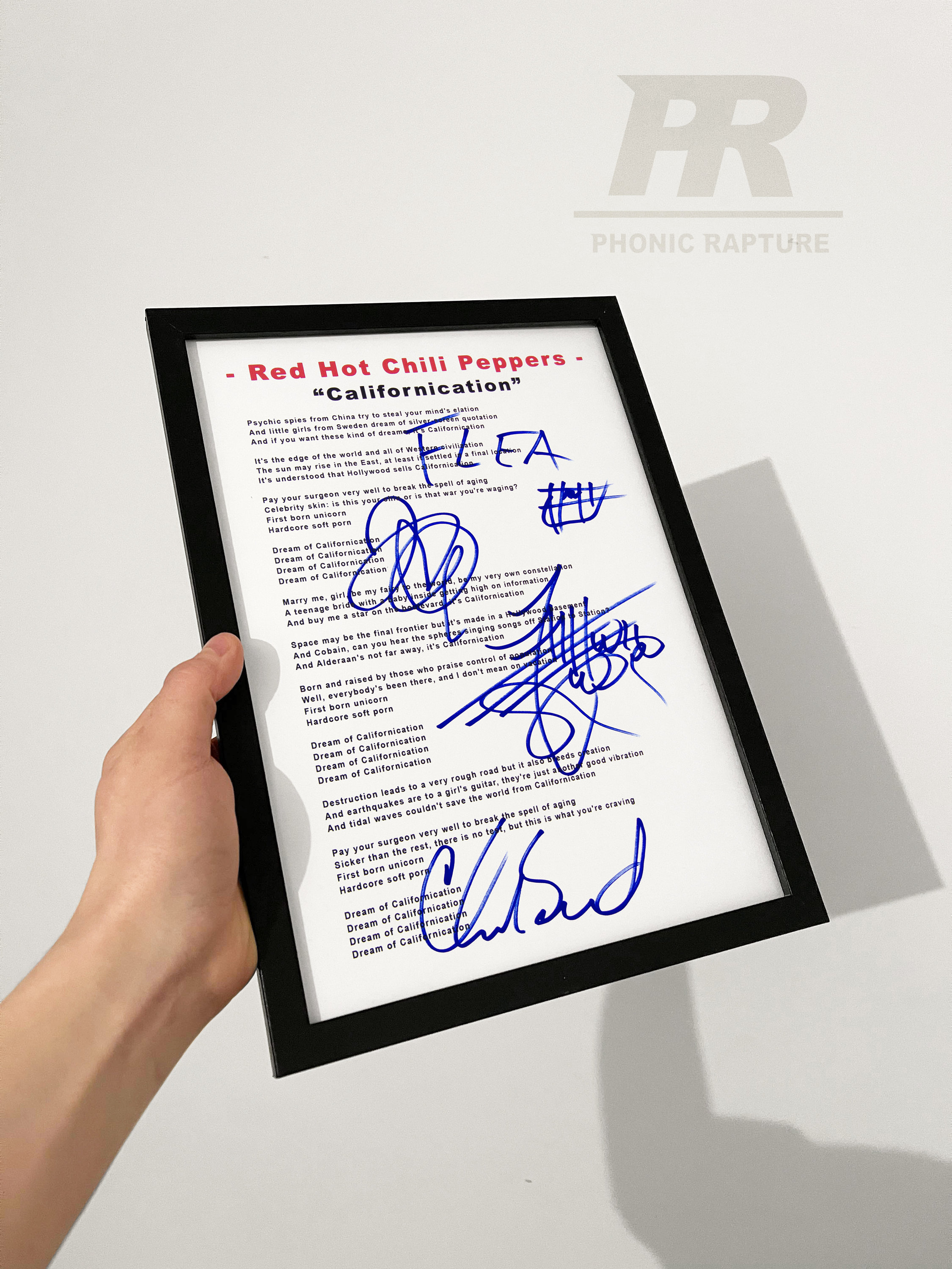 Red Hot Chili Peppers Californication Signed A4 Lyric Sheet Autographed ...