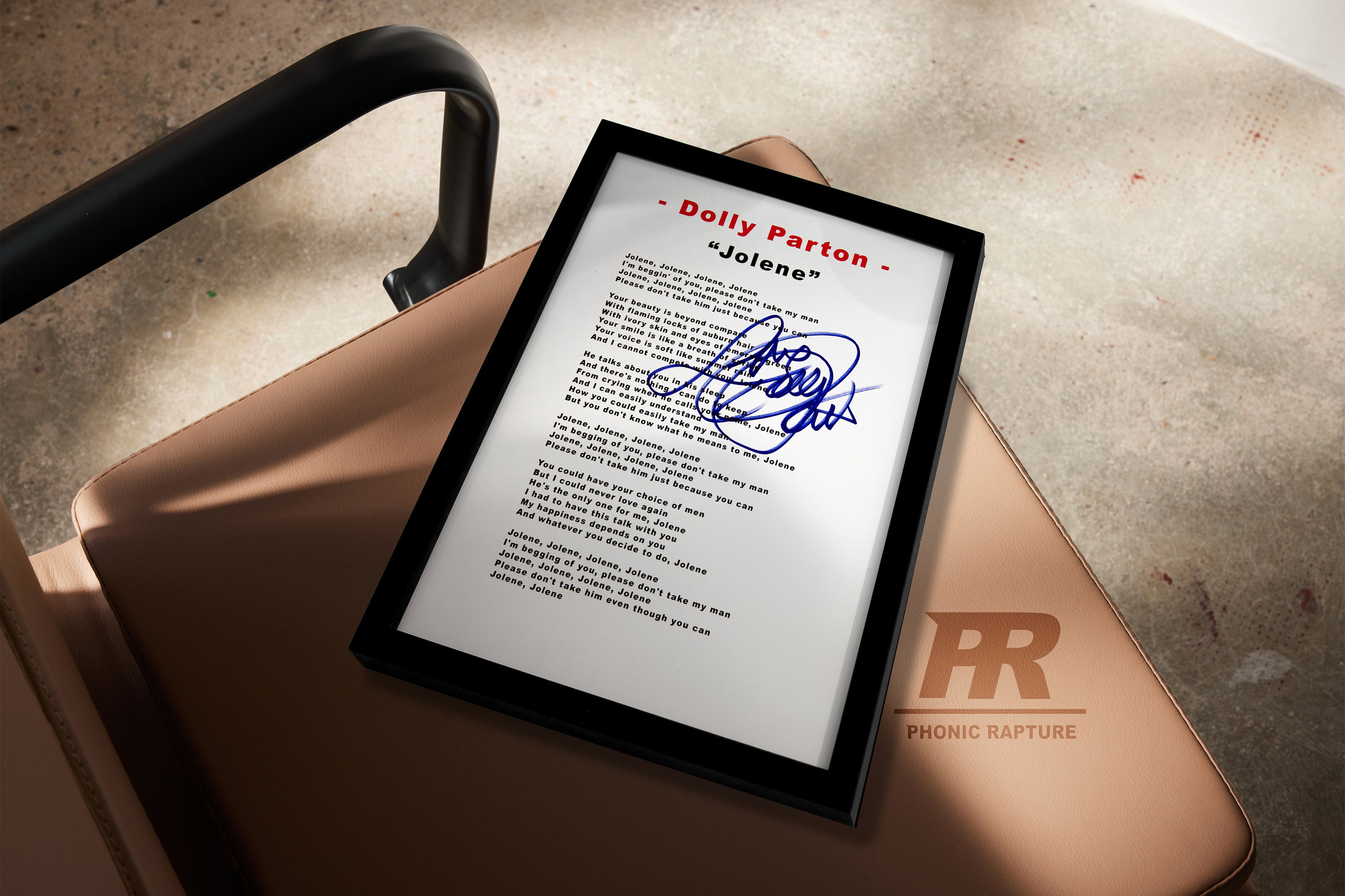 Dolly Parton Jolene Signed A4 Lyric Sheet Autographed Signature Music ...
