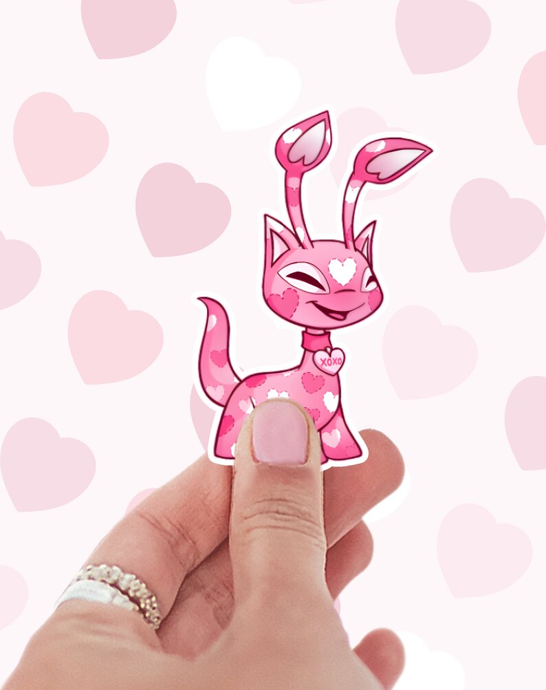 Valentine Aisha Neopets Stickers, 3x3 Neopet Sticker, Valentine Day ...