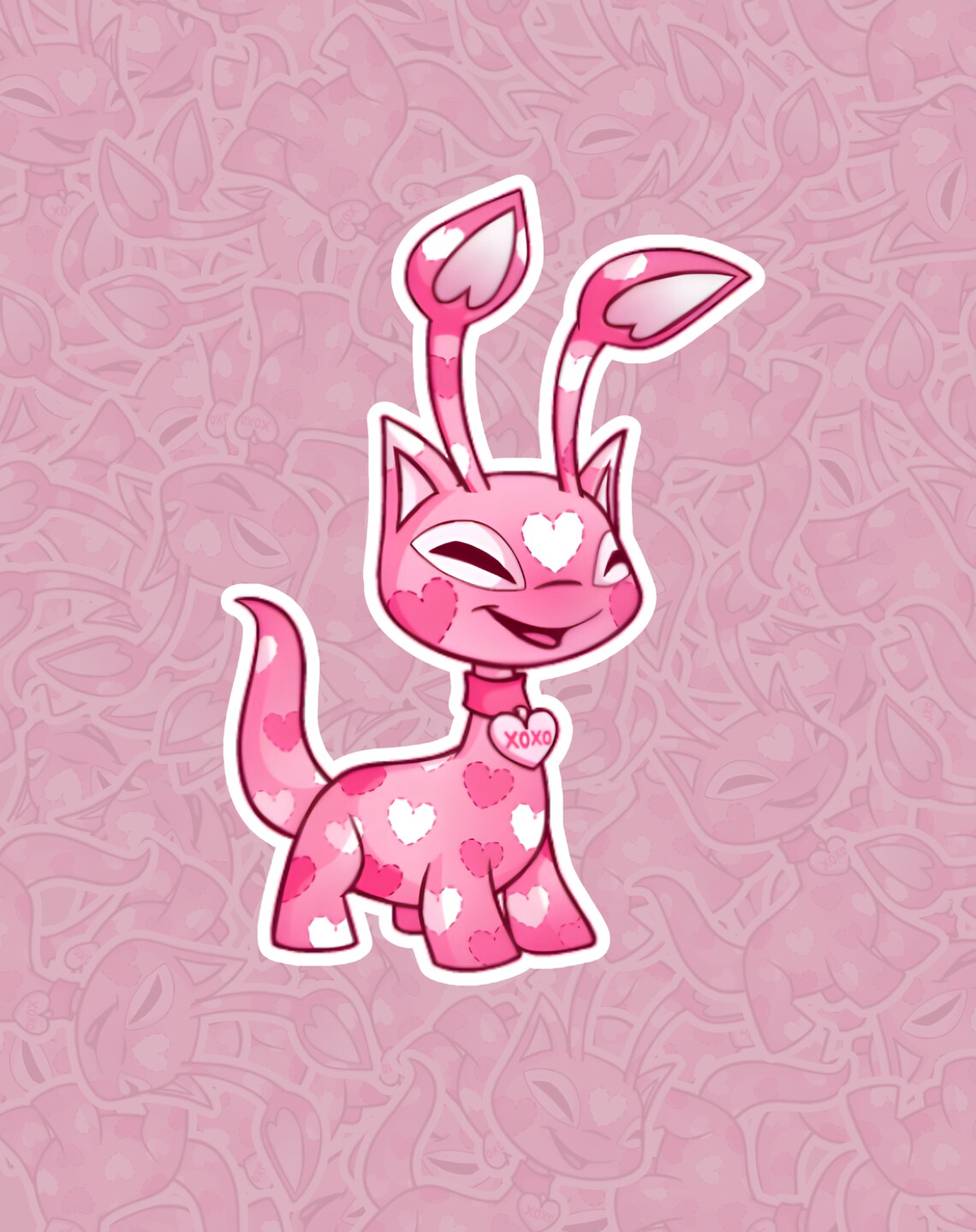 Valentine Aisha Neopets Stickers, 3x3 Neopet Sticker, Valentine Day ...