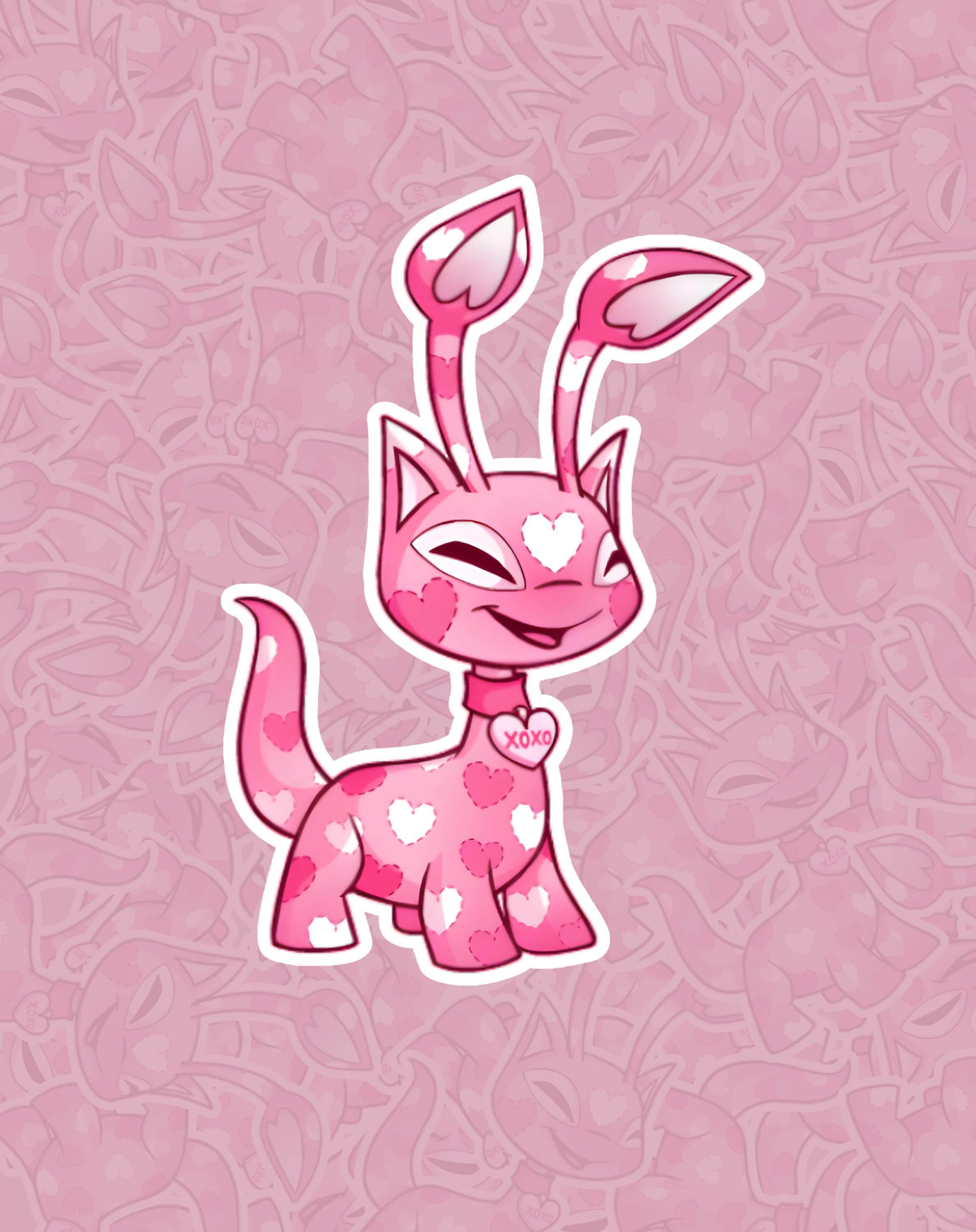 Valentine Aisha Neopets Stickers, 3x3 Neopet Sticker, Valentine Day ...