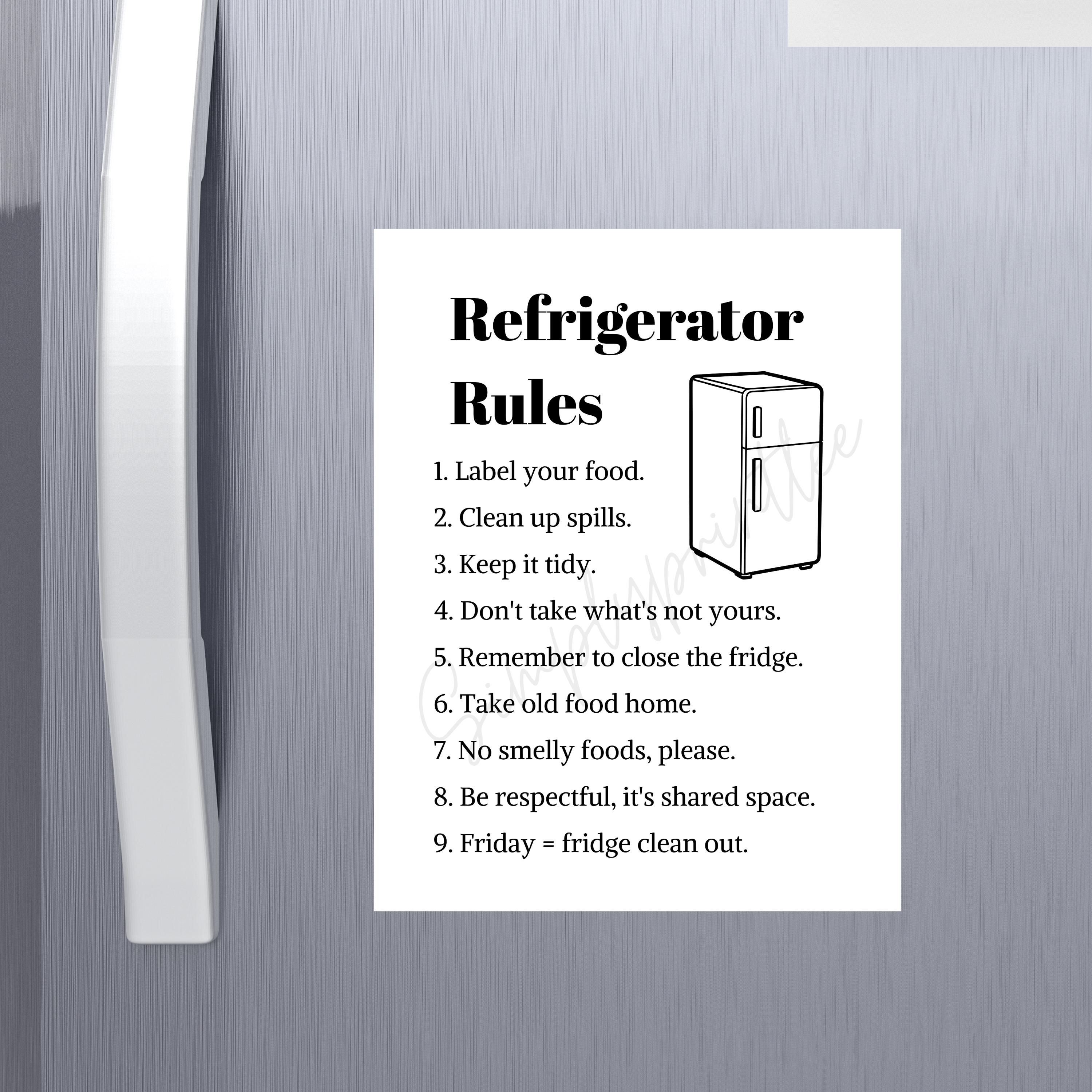 Refrigerator and Microwave Rules Sign: Office Break Room Decor ...