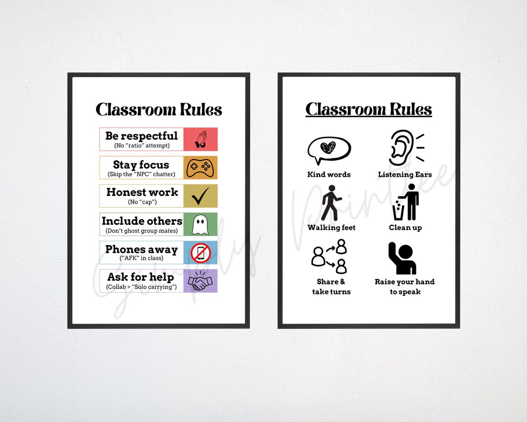 Classroom Rules Poster | Gen Alpha Slang | Funny Modern High School ...