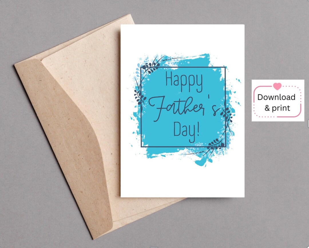 Happy Father's Day Card, Card for Dad, Printable Card for Dad, Instant ...