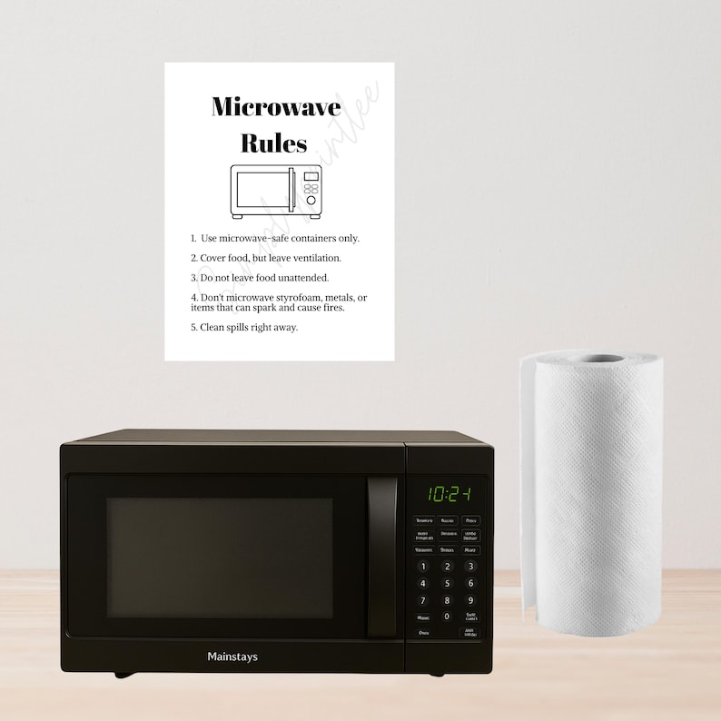 Refrigerator and Microwave Rules Sign: Office Break Room Decor ...