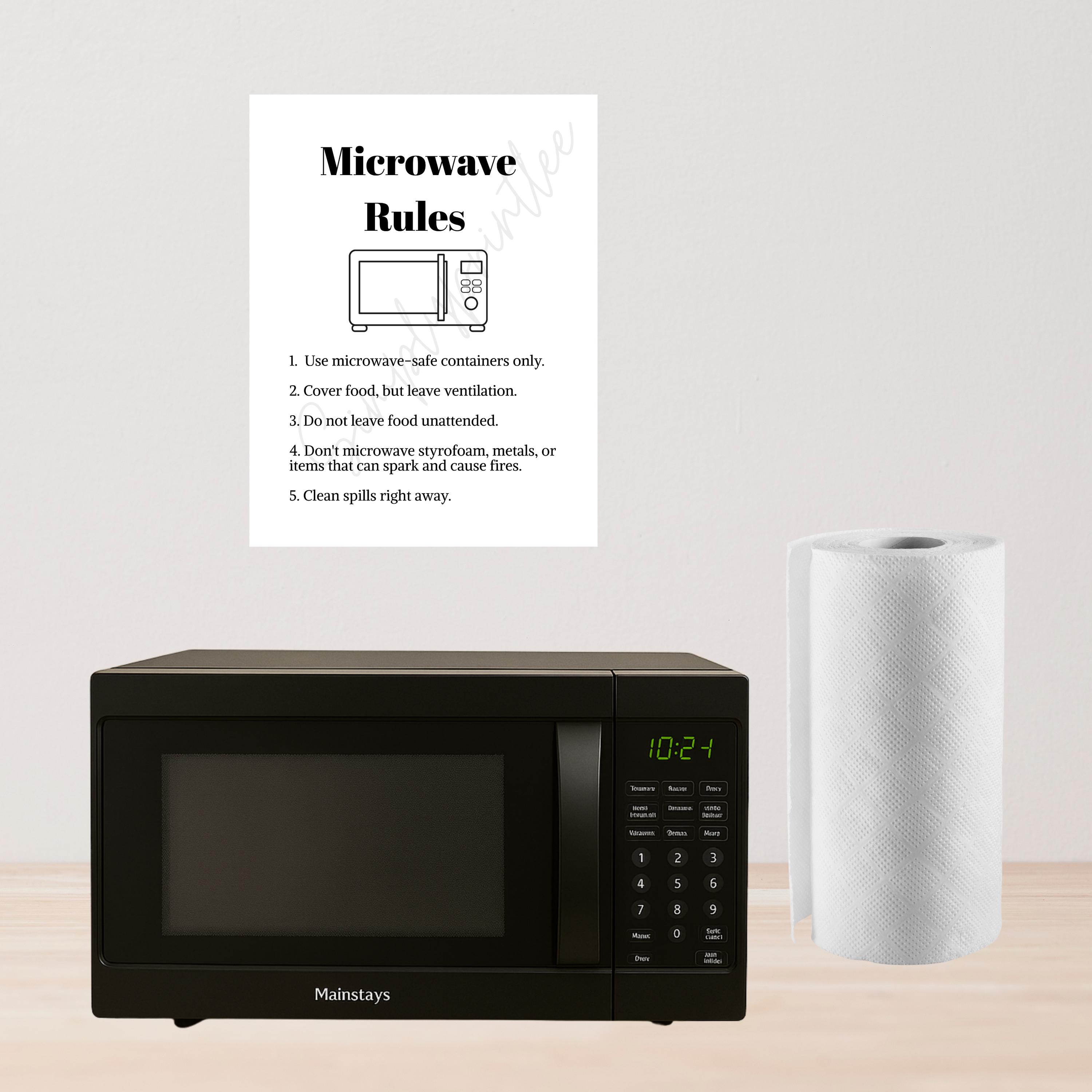 Refrigerator and Microwave Rules Sign: Office Break Room Decor ...
