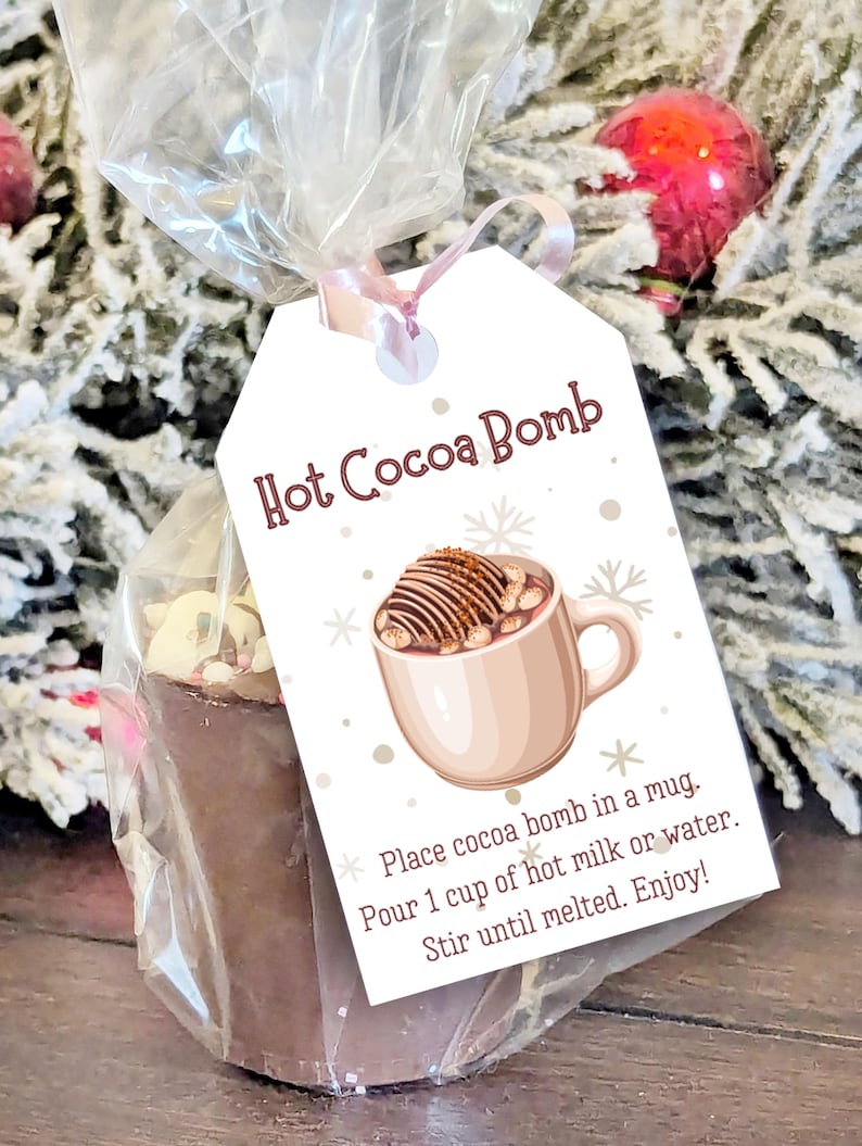 Printable Hot Cocoa Bomb Tags for Party Favors or Gifts | Tag Labels ...