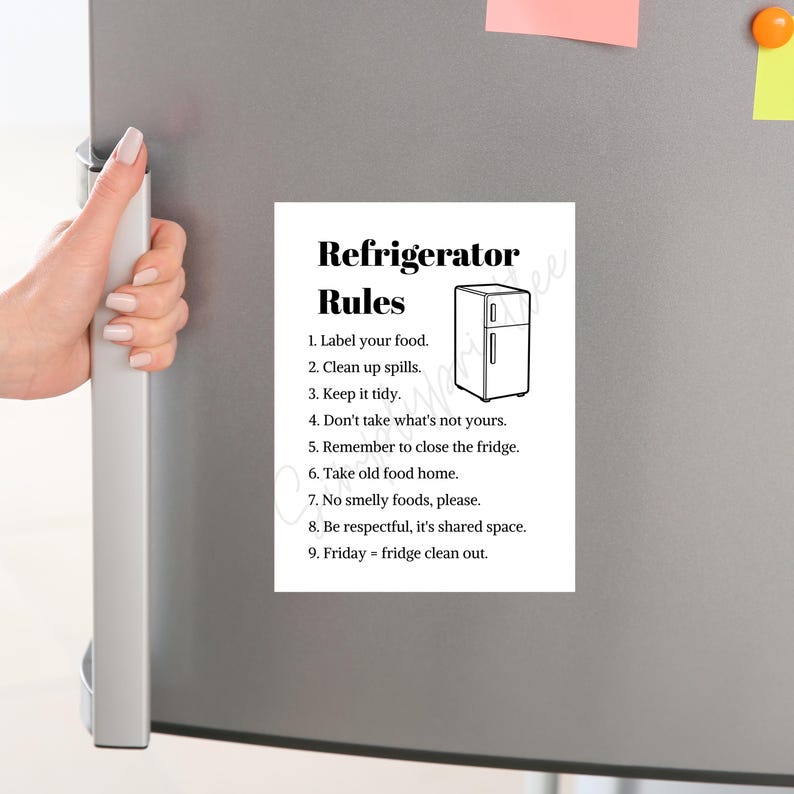 Refrigerator and Microwave Rules Sign: Office Break Room Decor ...