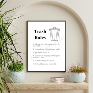 Employee Break Room Trash Rules Sign | Workplace Cleanliness Poster ...