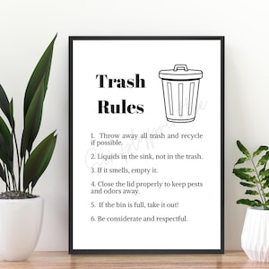 Employee Break Room Trash Rules Sign | Workplace Cleanliness Poster ...