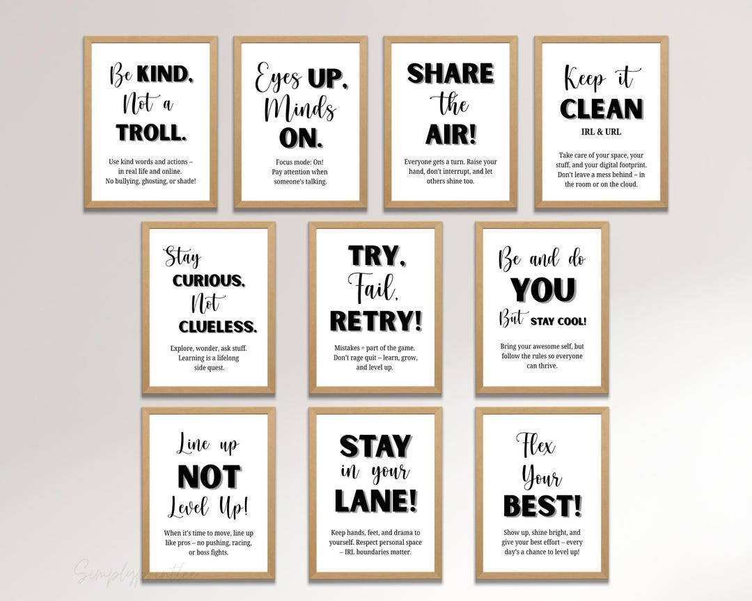 Gen Alpha Classroom Rules Poster Set | Middle School Slang - Etsy