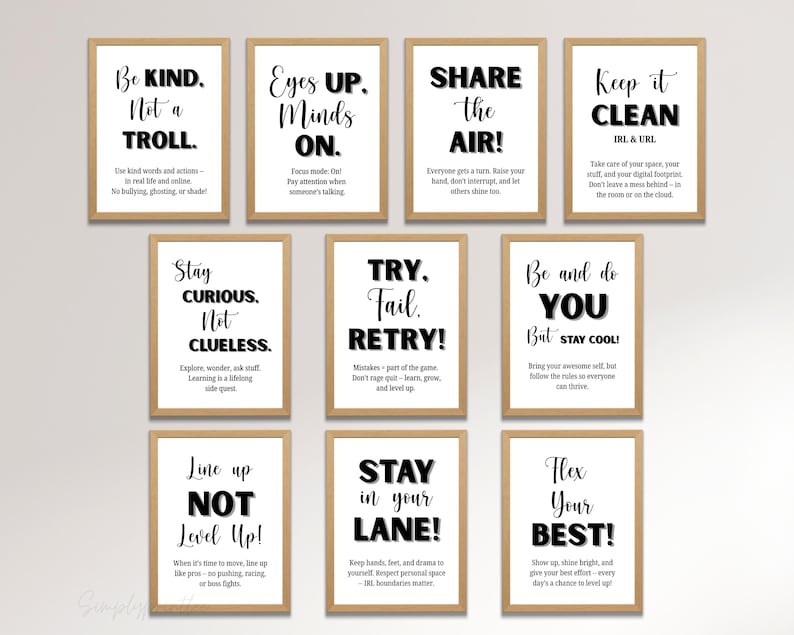 Gen Alpha Classroom Rules Poster Set | Middle School Slang - Etsy
