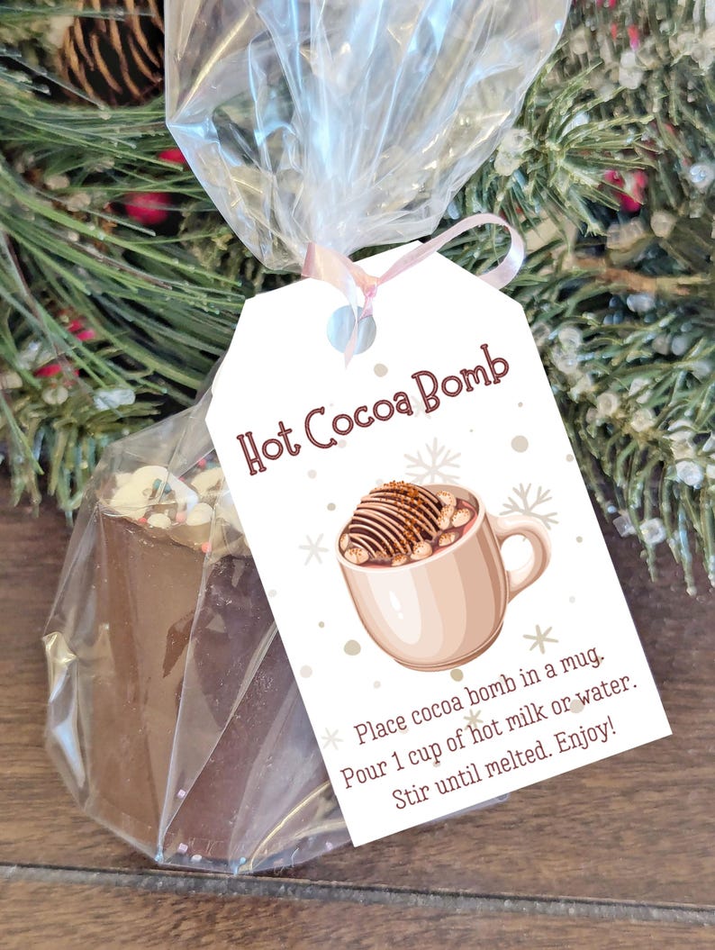 Printable Hot Cocoa Bomb Tags for Party Favors or Gifts | Tag Labels ...