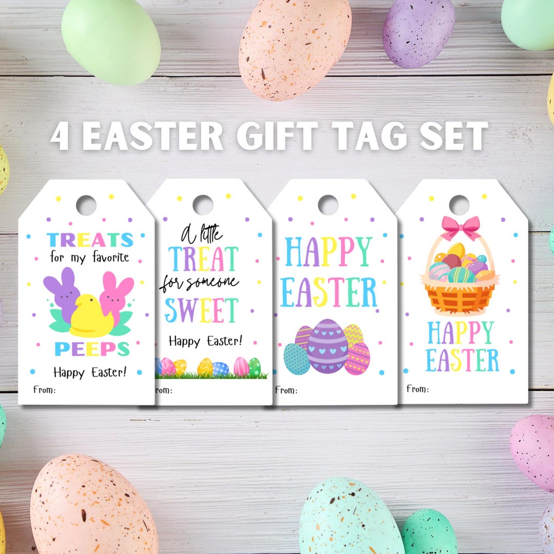 Printable Easter Gift Tags: Bunny Basket Treat Tags (PDF) - Etsy