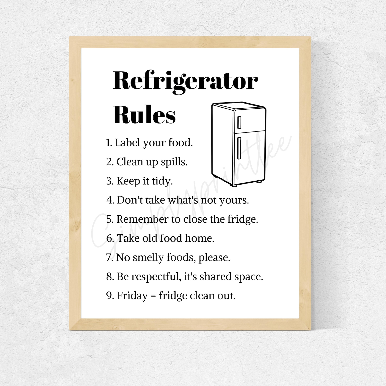 Refrigerator and Microwave Rules Sign: Office Break Room Decor ...
