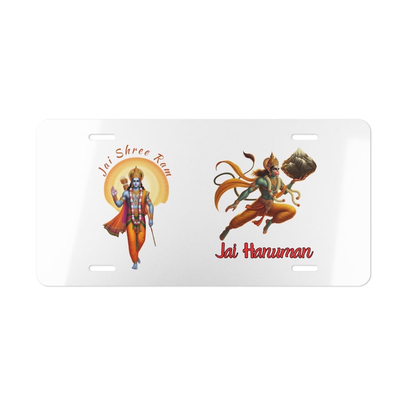 Jai Shree Ram and Jai Hanuman Vehicle Front Vanity Plate, Number Plate ...