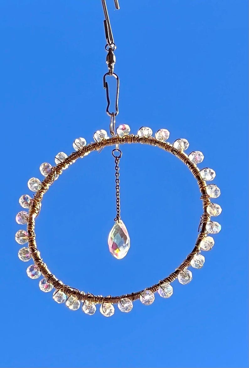 Wire Wrapped Crystal Suncatcher - Etsy