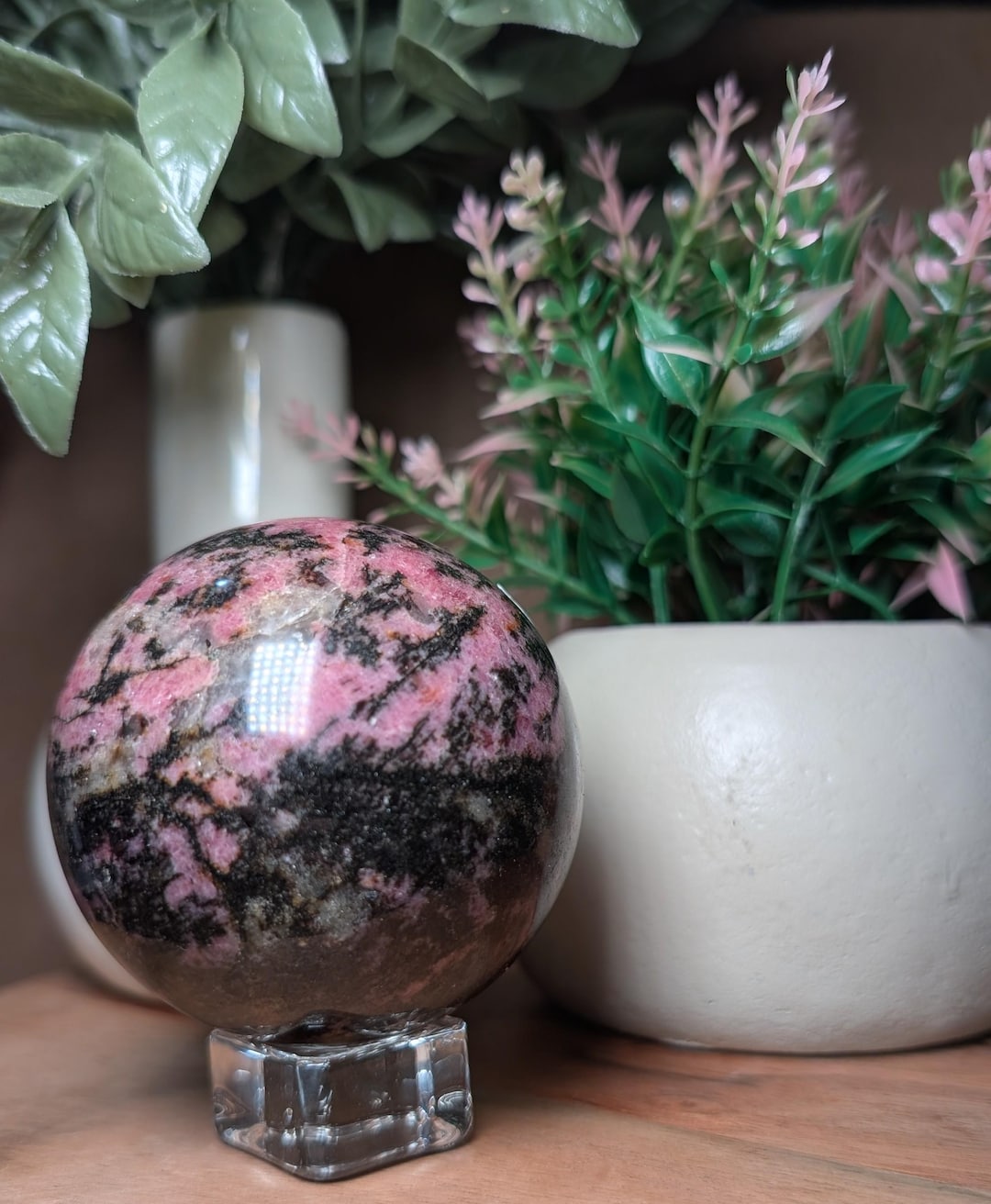 Rhodonite Sphere: Pink and Black Crystal Ball (3" Diameter) - Etsy