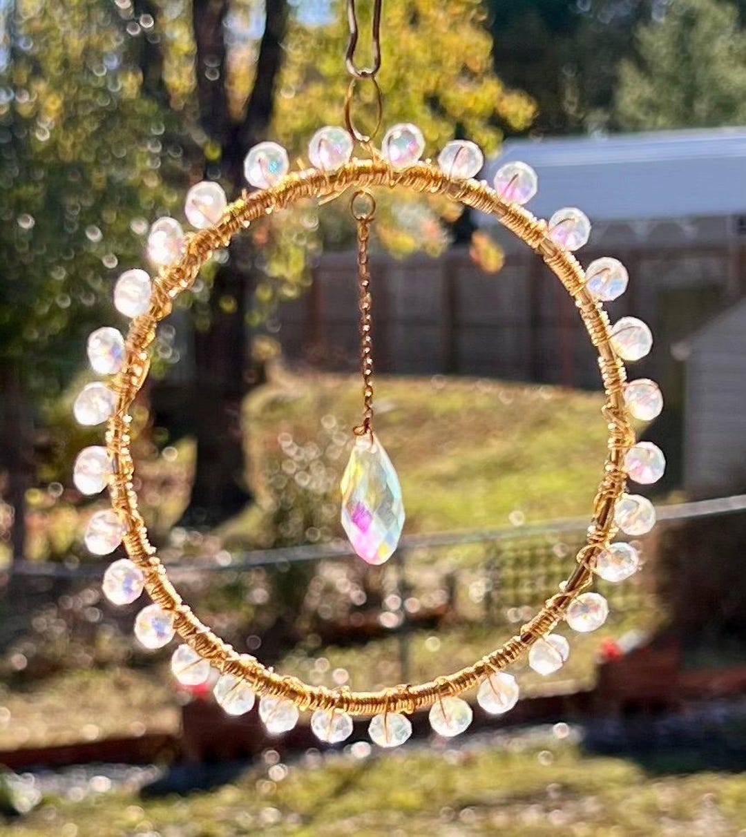 Wire Wrapped Crystal Suncatcher - Etsy