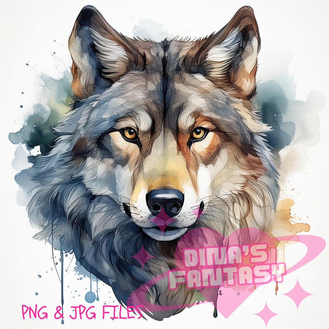 Animal Head Illustrations Digital Cliparts, 12 High Quality JPG/PNG ...