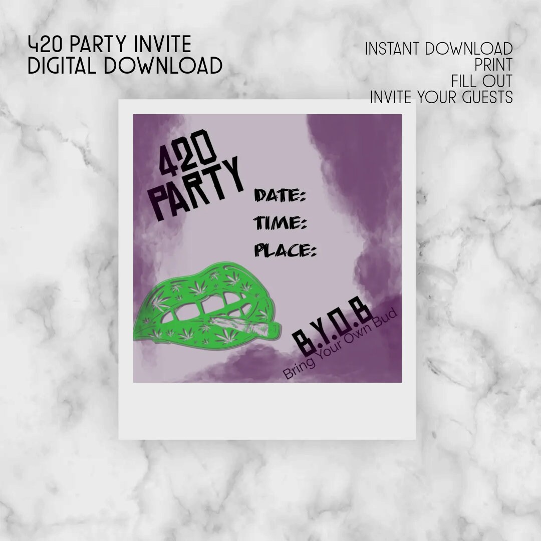 420 Party Invitation Digital Download. Instant Download. Print, Fill ...