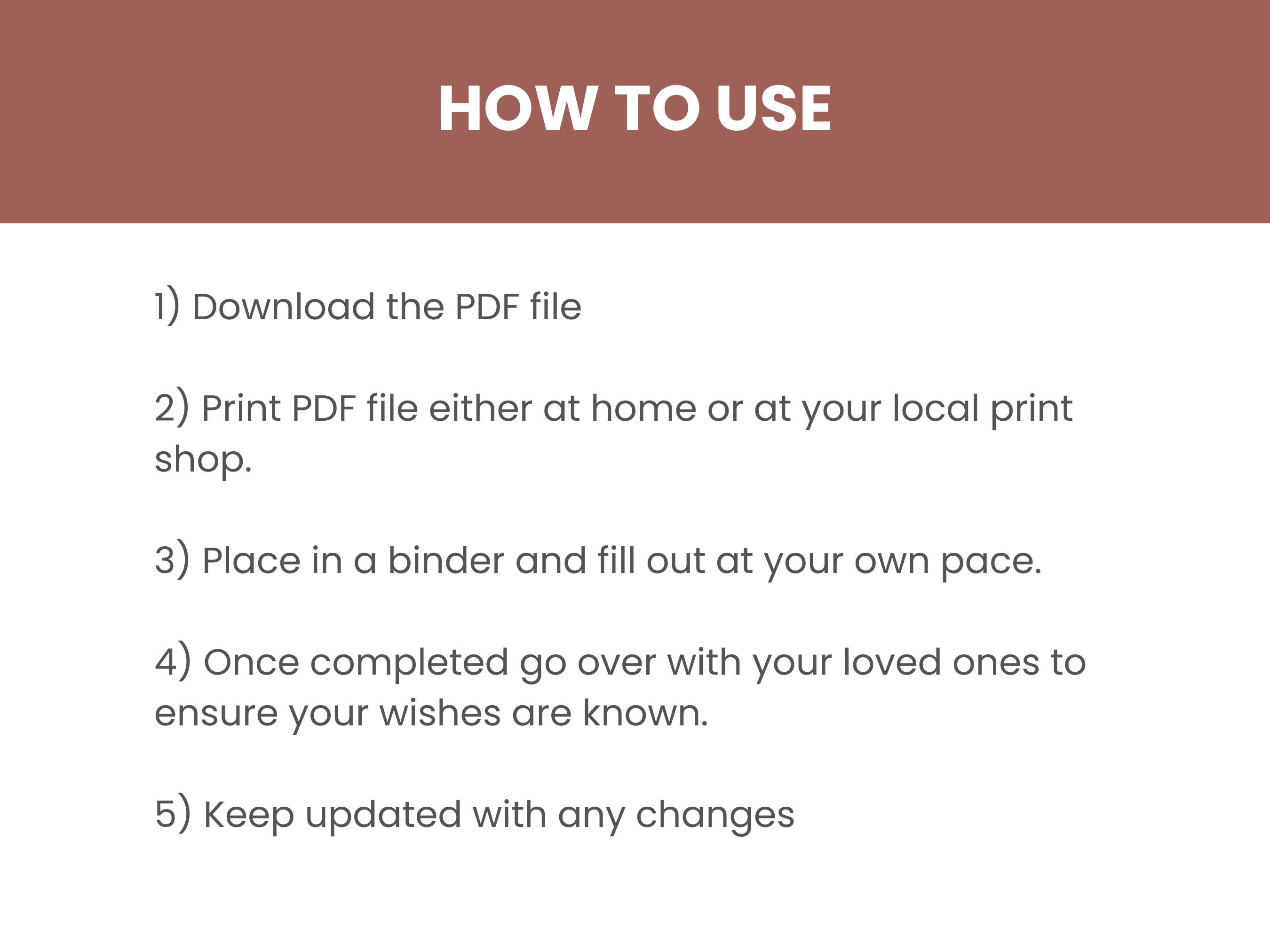 Legacy Planner Binder || End of Life Guide, Asset Estate Planning ...