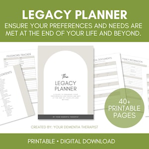Legacy Planner Binder End of Life Guide, Asset Estate Planning ...