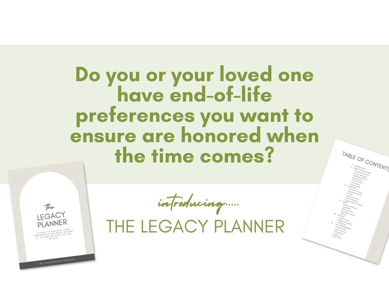 Legacy Planner Binder End of Life Guide, Asset Estate Planning, Caregiver Resource, Dementia ...