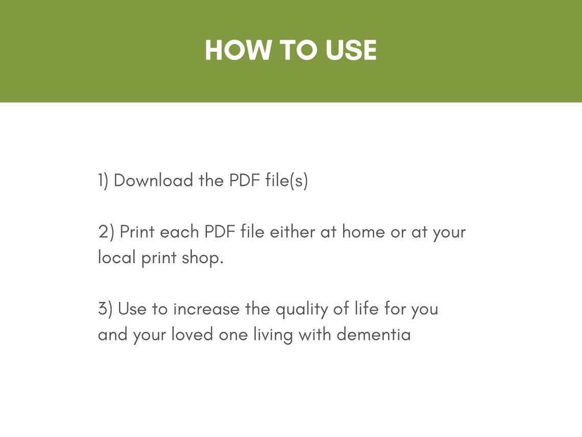 Dementia Friendly Activity Bundle Dementia Alzheimer's Memory Games, Caregiver Resource ...