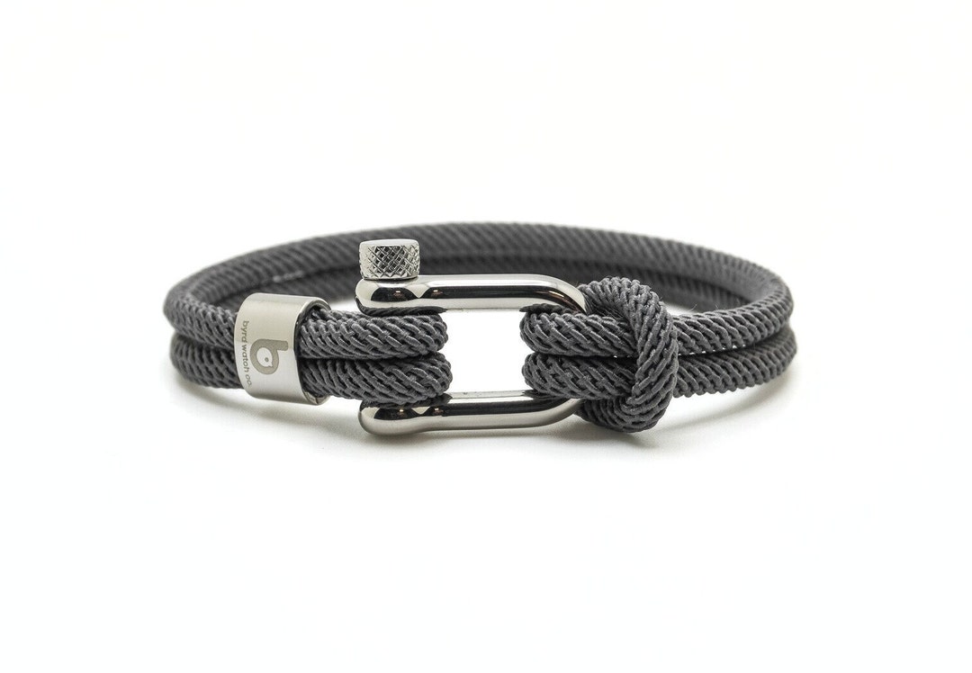 Shackle Bracelet, Mens Rope Bracelet, D-ring Bracelet, Steel Anchor ...
