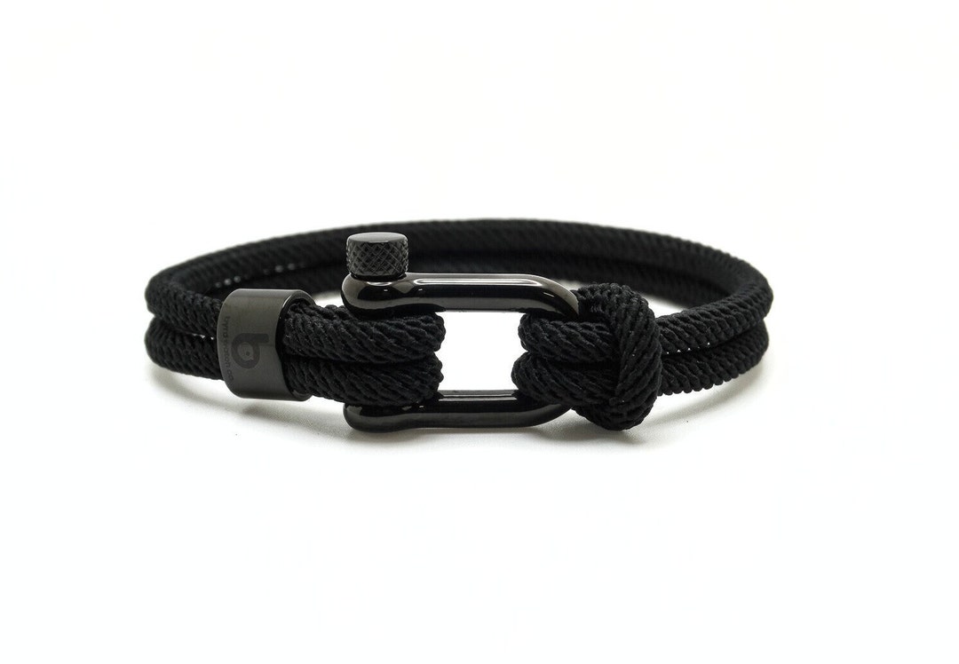 Big D Midnight Black Milan Rope D-ring Minimalist Shackle Bracelet - Etsy