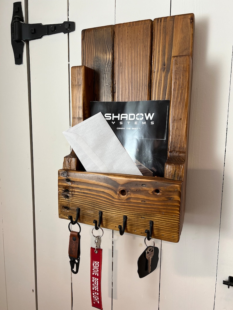 Rustic Mail and Keys Organizer - Etsy