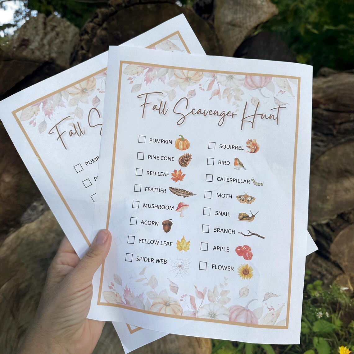 Fall Nature Scavenger Hunt Printable Outdoor Treasure Hunt for Children ...