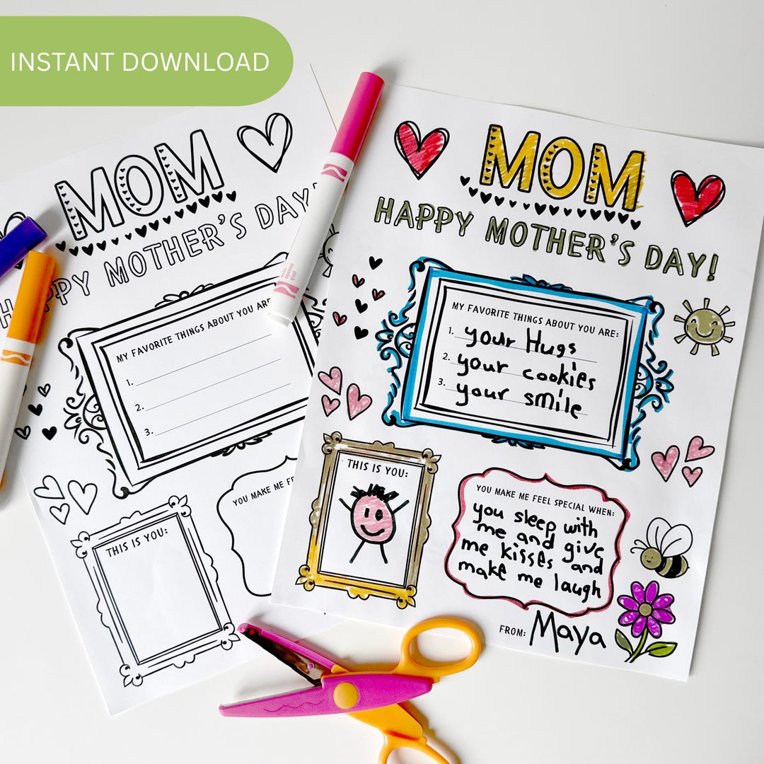 Mother’s Day Printable Gift DIY Mother’s Day Activity Happy Mother’s ...