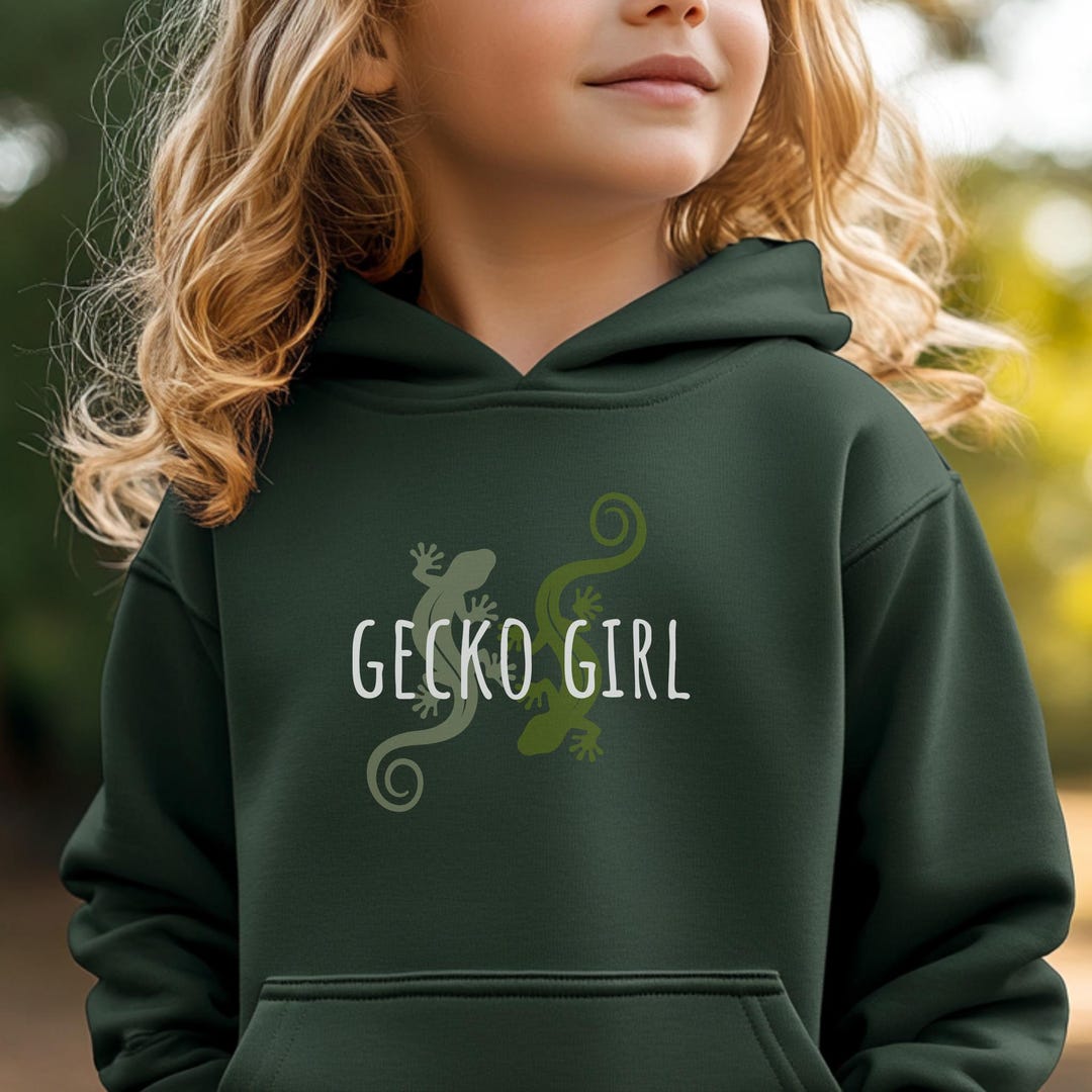 Gecko Lover Hoodie Girls Lizard Sweatshirt Reptile Lover Hoodie Kid ...