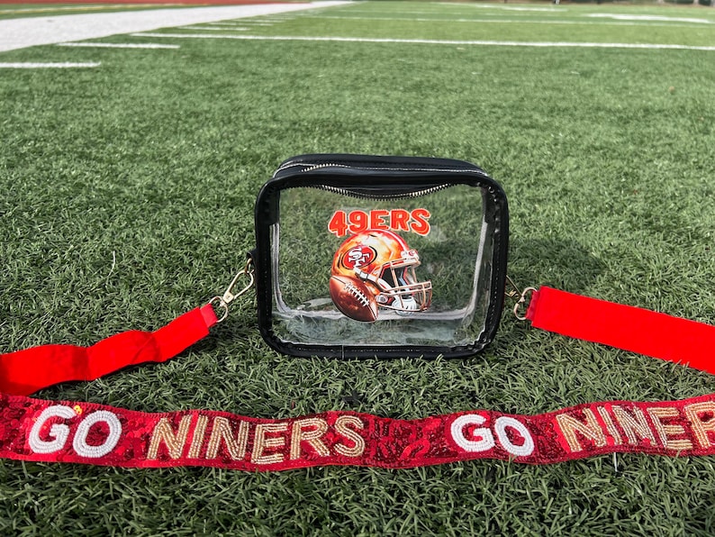 San Francisco 49ers Stadium Approved Game Day Bag With Sequin Beaded ...