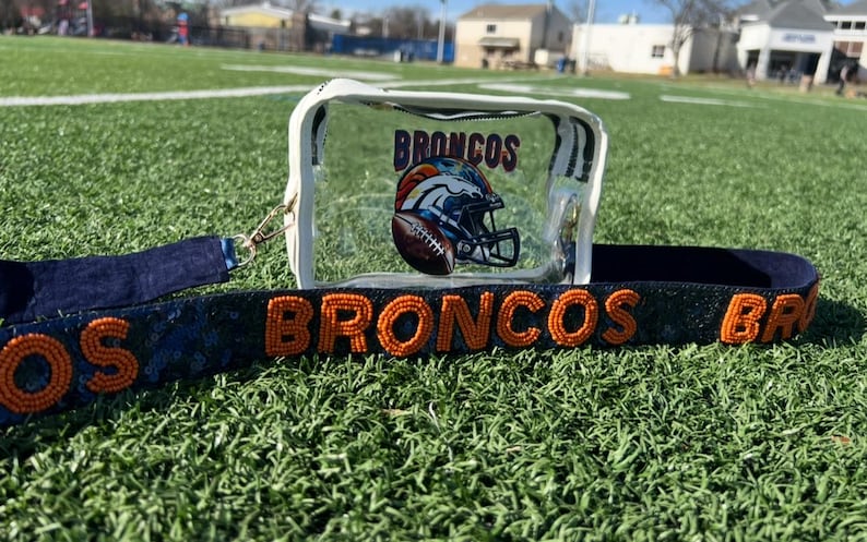 Denver Broncos Clear Stadium Bag With Sequin Purse Strap - NFL Approved Gameday Crossbody - Etsy
