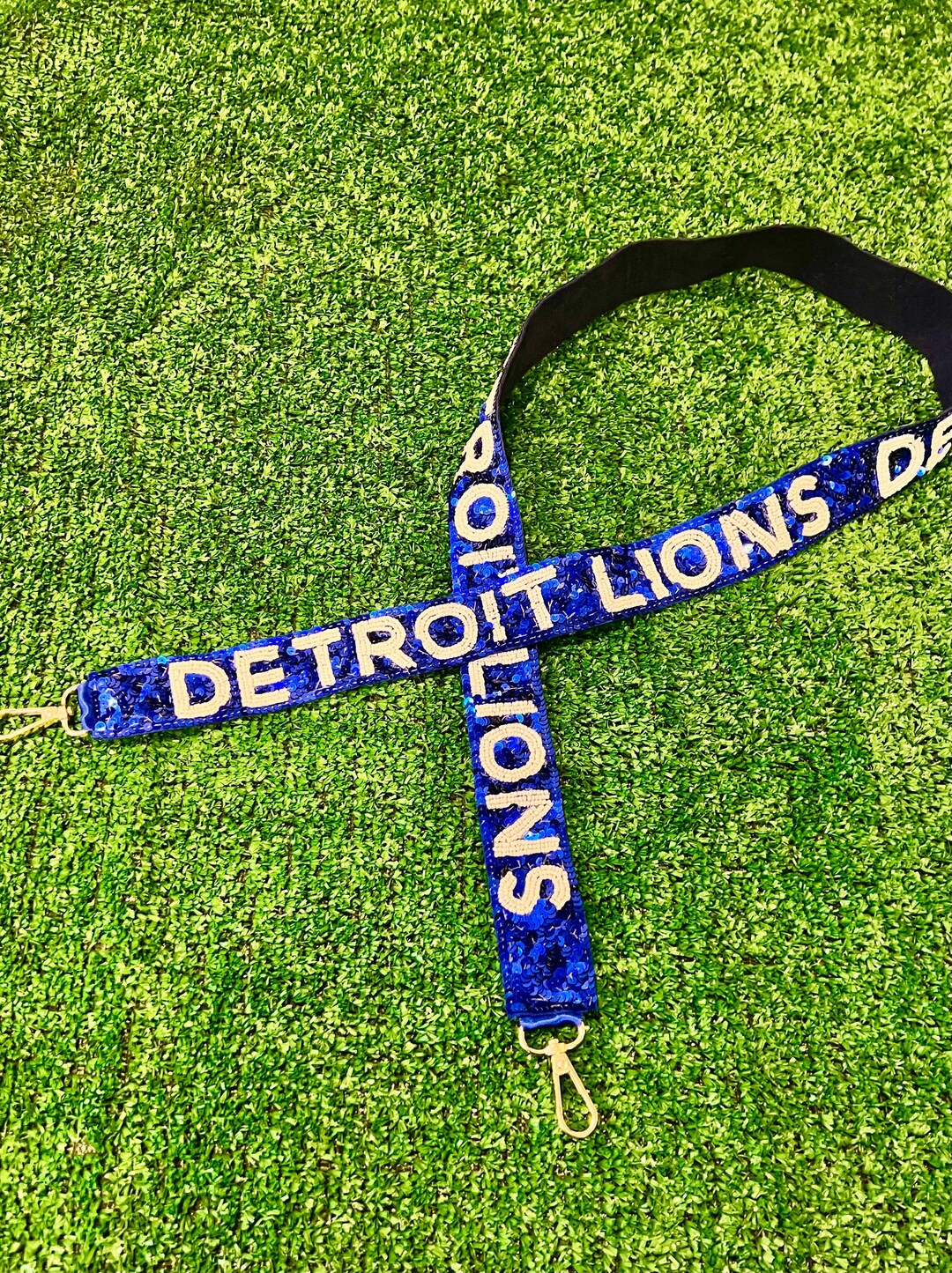 Detroit Lions Sequin Strap for Stadium Clear Bags: NFL Approved Gameday ...