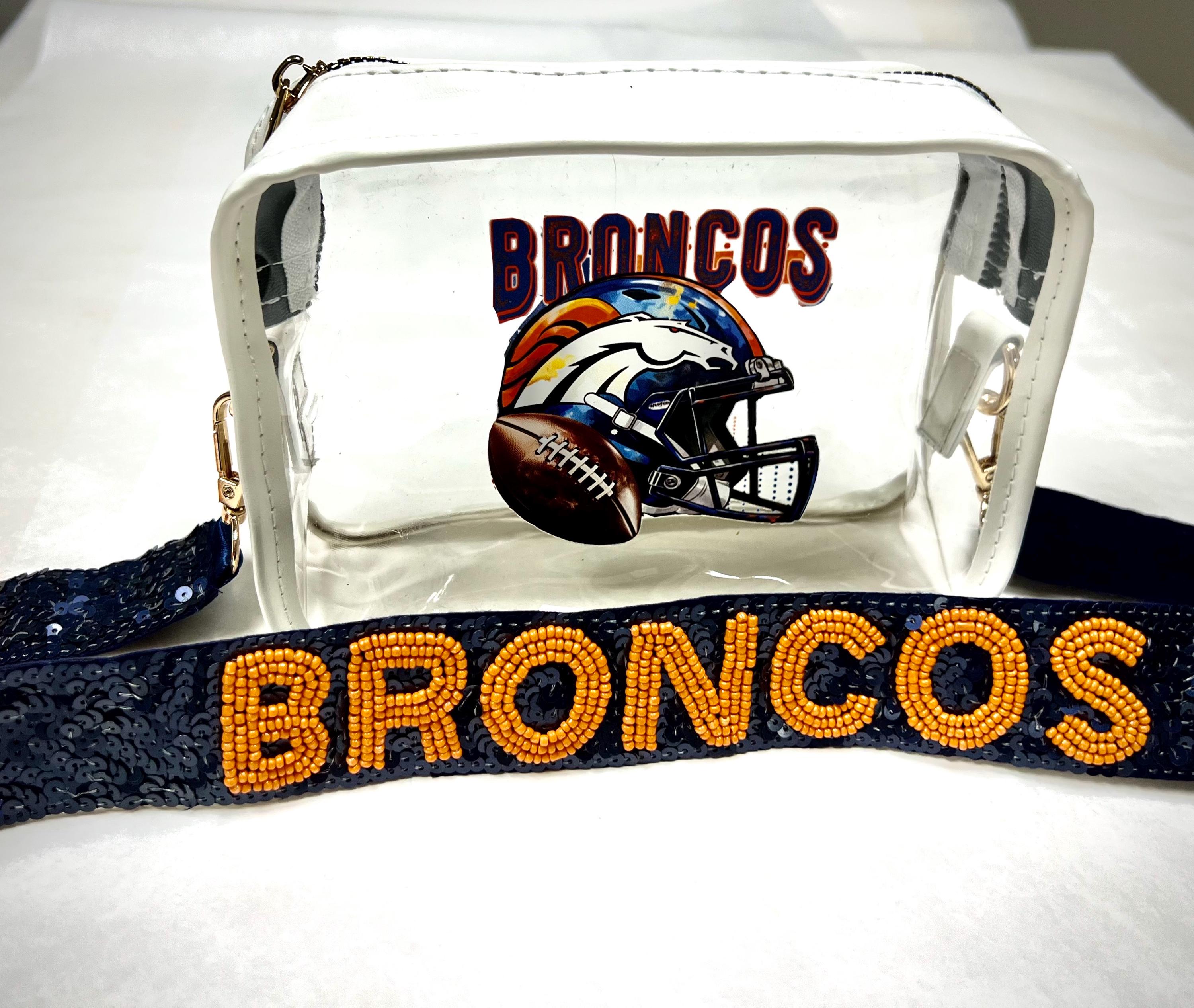 Denver Broncos Clear Stadium Bag With Sequin Purse Strap - NFL Approved Gameday Crossbody - Etsy