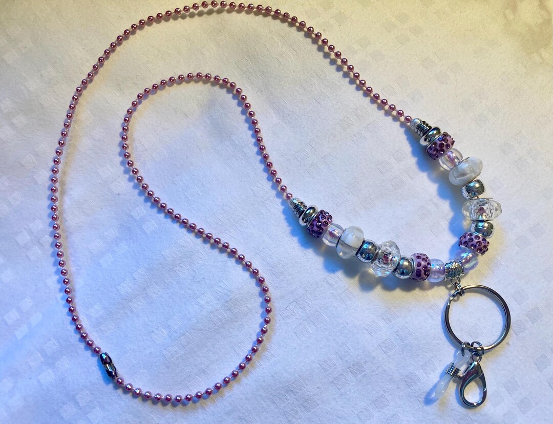 Barbie Pink Ballchain Lanyard With Beads - Etsy